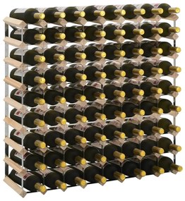 vidaXL Stojan na víno na 72 lahví masivní borové dřevo