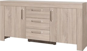 CEZAR s | komoda 13 se zásuvkami a policemi | 170 cm | sonoma