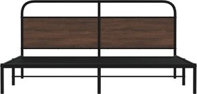 Kovový rám postele bez matrace hnědý dub 183 x 213 cm 3318657
