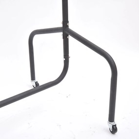 HOMCOM Oblekový Stojan na Kola Pevná Železná Tyč na Oblečení Stojan na Kabáty Nosnost 140 Kg 120 x 60 x 170 cm v Černém Oceli