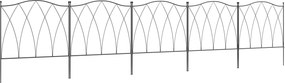 Outsunny Souprava 5 Dekorativních Kovových Zahradních Plotů - 305 x 62 cm Černá