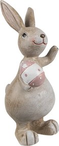 Dekorace hnědý králík s vajíčkem - 5*4*11 cm
