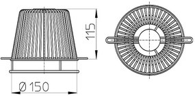 HL Záchytný koš d 150 mm z nerezové oceli, k sérii střešních vtoků HL62, HL63, HL64, HL65, HL69, HL175