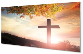 akrylový obraz cross tree 125x50 cm