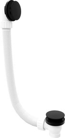 Polysan - Vanová odtoková a přepadová souprava, délka 120 cm, ClickClack, matná černá 71858.21