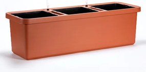 Samozavlažovací velkoobjemový truhlík Berberis TRIO terakota 117 cm