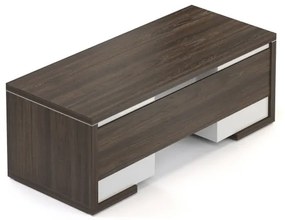 Stůl Lineart 200 x 85 cm + 2x kontejner a krycí panel / Jilm tmavý a bílá