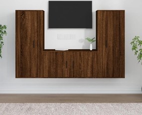 vidaXL 3dílný set TV skříněk kompozitní dřevo [3188750] Barva: Černá