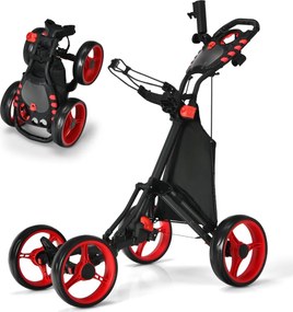Costway Golfový vozík se 4 koly Golfový vozík Golfový – červený