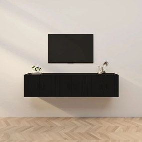 Nástěnné TV skříňky 3 ks černé 57 x 34,5 x 40 cm