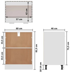 vidaXL Marketos Spodní skříňka "Lyon" bílá 60 x 46 x 81,5 cm, dřevo