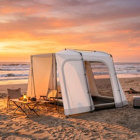 Zadní stan pro 2-4 osoby, 320 x 280 x 205 cm 2 v 1 nepromokavý tunelový stan se 4 dveřmi a okénkem na zemi