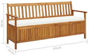 Úložná lavice s poduškou 170 cm masivní akáciové dřevo,  45912