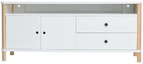 OnaDnes -20% Bílý lakovaný TV stolek RAGABA ASHME 140 x 45 cm