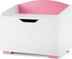Dětský kontejner na hračky PABIS růžový/bílý