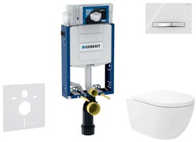 Geberit Kombifix - Set předstěnové instalace, klozetu Oudee Vortex a sedátka softclose, tlačítko Sigma50, chrom/alpská bílá SANI15CA3183