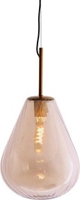 Jantarové závěsné svítidlo se skleněným stínidlem Leona – Light &amp; Living