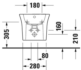 Duravit White Tulip - Závěsný bidet 540x365 mm, bílá 2293150000