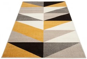 Moderní kusový koberec FIESTA 36321/37224 šedý žlutý černý Rozměr: 160x230 cm