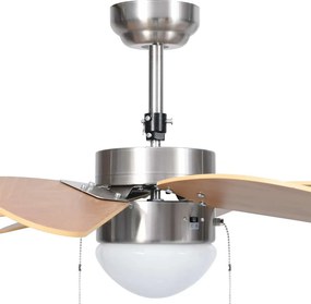 vidaXL Stropní ventilátor se světlem 76 cm světle hnědý [51489] Barva: tmavě hnědá