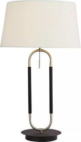 Searchlight EU41431SS Velká stolní lampa JAZZ satin &amp; BÍLÉ SAMETOVÉ stínidlo