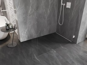 Mexen Lunar L, sprchová stěna pravá 80 x 200 cm, 8mm čiré sklo, bílý profil, 830L-080-000-20-00-P