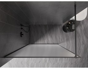 Mexen Kioto-XF, sprchová zástěna s rámem 140 x 202 cm, 10mm sklo námraza, grafitový profil, 800-140-104-66-30-X