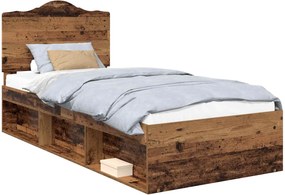 Rám postele s čelo Staré dřevo 75 x 190 cm Masivní borové dřevo 3413378