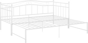Rám vysouvací postele/pohovky bílý kovový 90 x 200 cm 324783