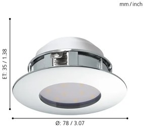 Eglo 95818 - LED podhledové svítidlo PINEDA 1xLED/4,9W/230V