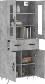 Skříň highboard betonově šedá 69,5x34x180 cm kompozitní dřevo 3198565