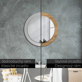Kulaté dekorativní zrcadlo Textura dřeva fi 70 cm