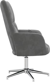 Relaxační křeslo tmavě šedé samet 328118