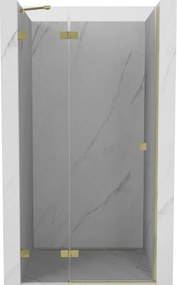 Mexen, Mexen Lunar levé otočné sprchové dveře 85 cm, transparentní, broušené zlaté - 834-085-000-55-00-L