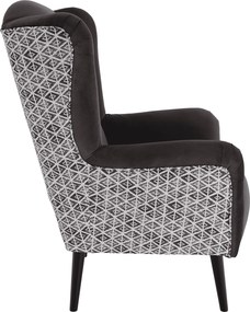 Designové křeslo, Velvet látka hnědá / vzor Terra, BELEK