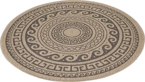 Ayyildiz, Kusový koberec Comilla 887 Black kruh, 120x120 (průměr) kruh, hnědá, chodba / předsíň