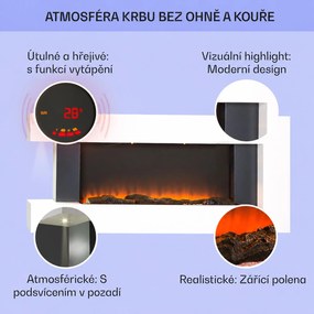 Klarstein Studio Light & Fire 2, elektrický krb, 1000/2000 W, MDF, dálkové ovládání, bílý