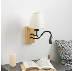 Brilagi - LED Nástěnná lampa NUBILA WOOD 1xE27/25W/230V + LED/3W dub/krémová BG1564+BG1572