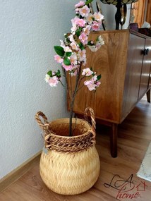 Přírodní bambusový košík s uchy Valen - Ø34*24 cm