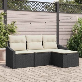 Set pohovek 4 ks Černá polyratan 3346667
