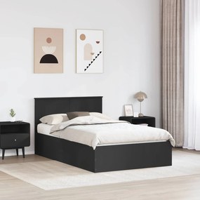 Rám postele s čelo Černá 120 x 190 cm Kompozitní dřevo 3408684