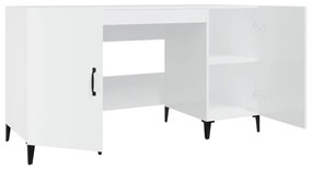 Psací stůl bílý s vysokým leskem 140x50x75 cm kompozitní dřevo - Default Title