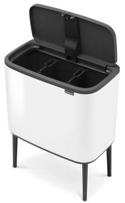 Bílý dotykový ocelový odpadkový koš na tříděný odpad 3x11 l Bo Touch Bin – Brabantia