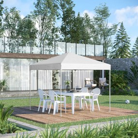 Outsunny skládací altán 2,5 x 2,5 m Vodotěsný s lany a kolíky, z oceli a Oxford tkaniny, bílá