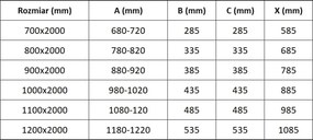 Mexen Exo sprchové dveře dvoukřídlé otevírací 100 cm, transparentní, černé - 814-100-000-70-00