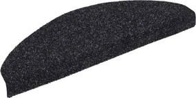 Schodové rohože samolepicí 15 ks 65 x 21 x 4 cm černé, půlkulaté, velké 132698