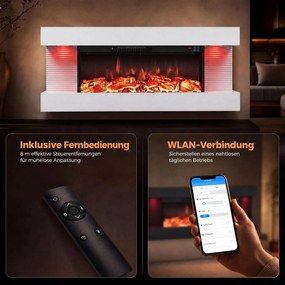 Costway Třístranný elektrický krb 102 cm s LED, bílý