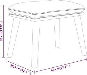 Podnožka světle šedá 45 x 29,5 x 35 cm textil 341424