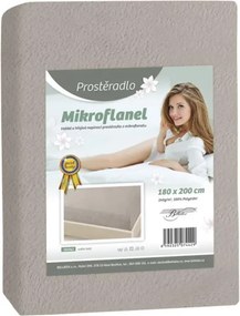 Bellatex Prostěradlo Mikroflanel  Šedá rozměr 180x200 cm