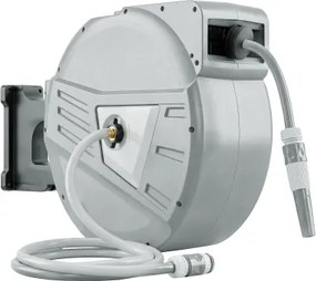 Outsunny nástěnný naviják hadice 40+2 m x Ø 15mm, automatický navíjecí vodní hadice, otočný o 180°, šedý